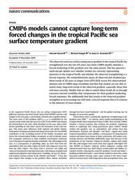CMIP6 models cannot capture long-term forced changes in the tropical ...